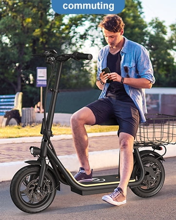 Electric Scooter Foldable Commuter Scooter for Adults,with Seat & Carry ...