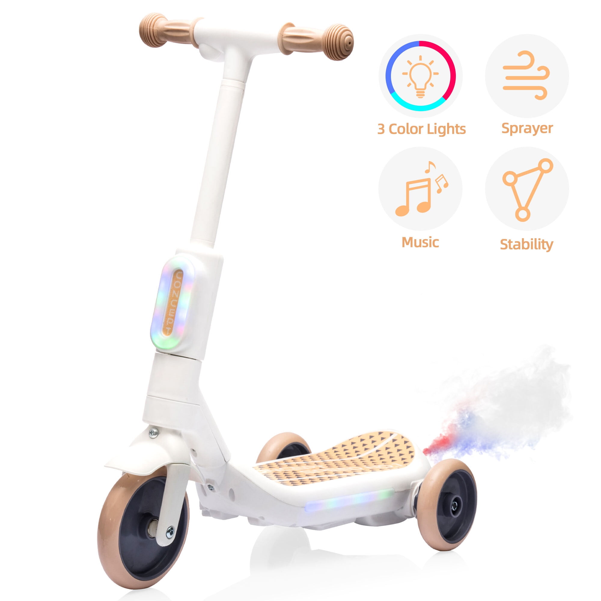 3-Wheel Electric Scooter for Kids, 3-6 Years Old, 6V with Music, Start ...