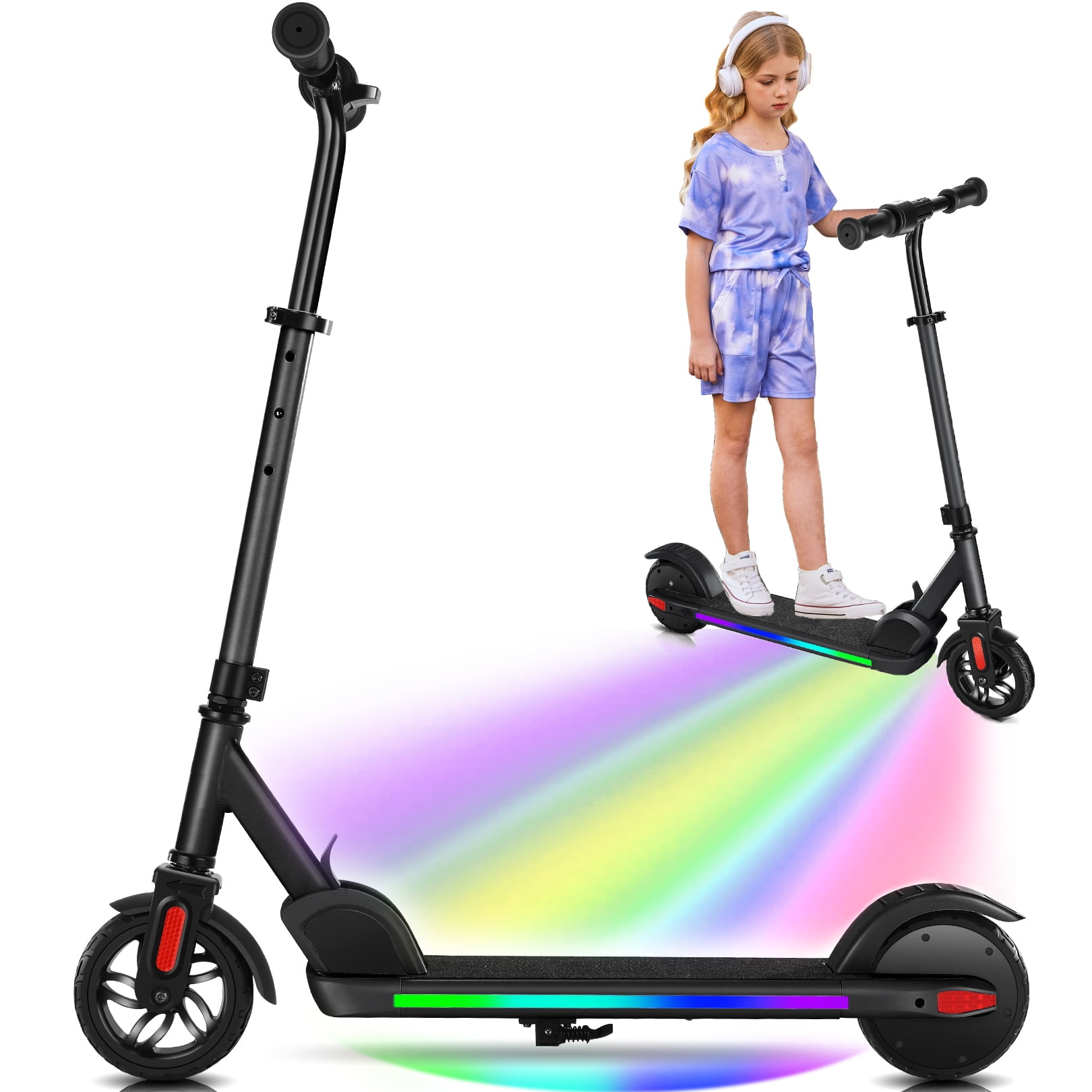 Electric Scooter Kids, Foldable E-Scooter for Ages 8-15, 7 Miles Long ...