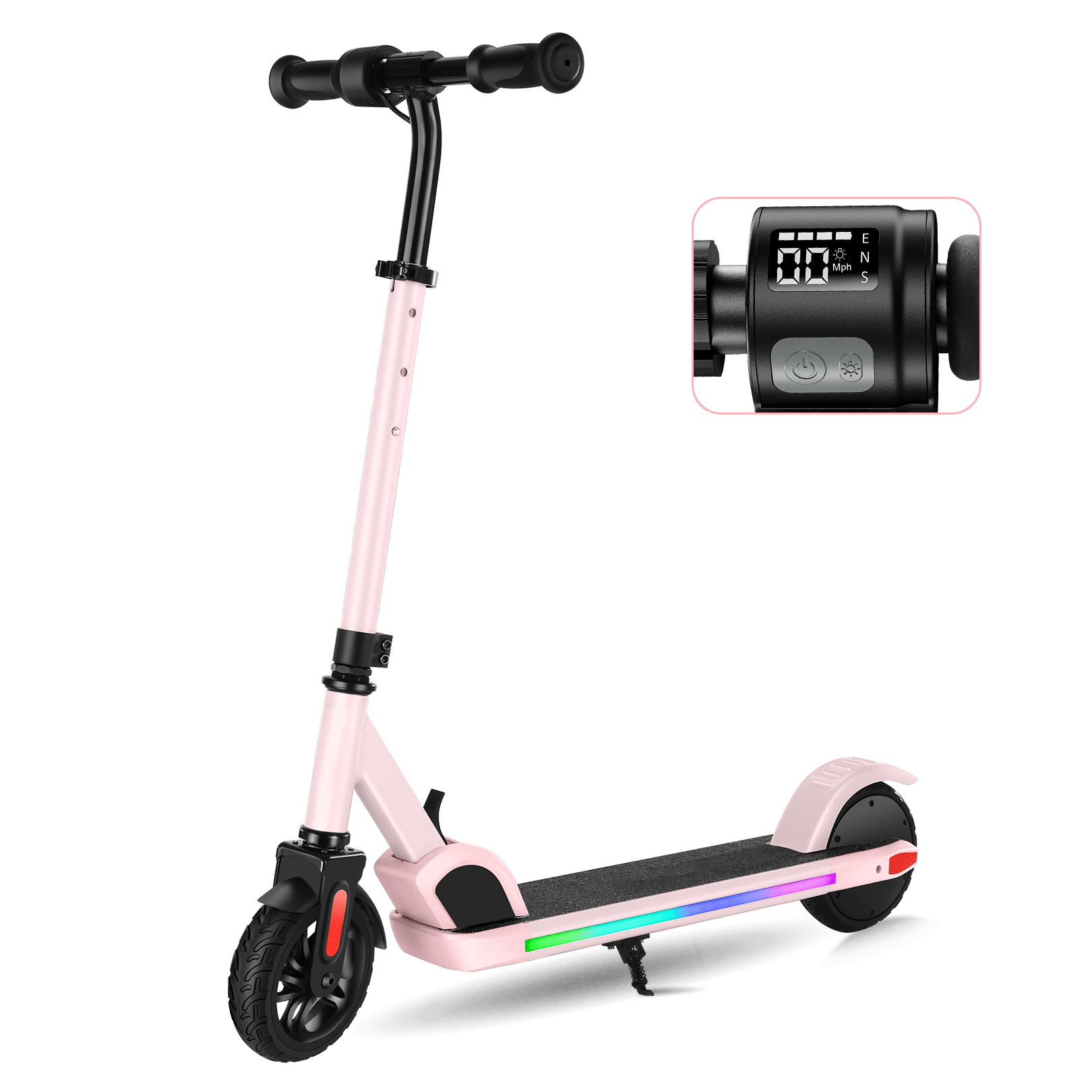 DEVCO Kids' Electric Scooter, 10 Mph Max, 7 Miles, LED Lights, Portable ...