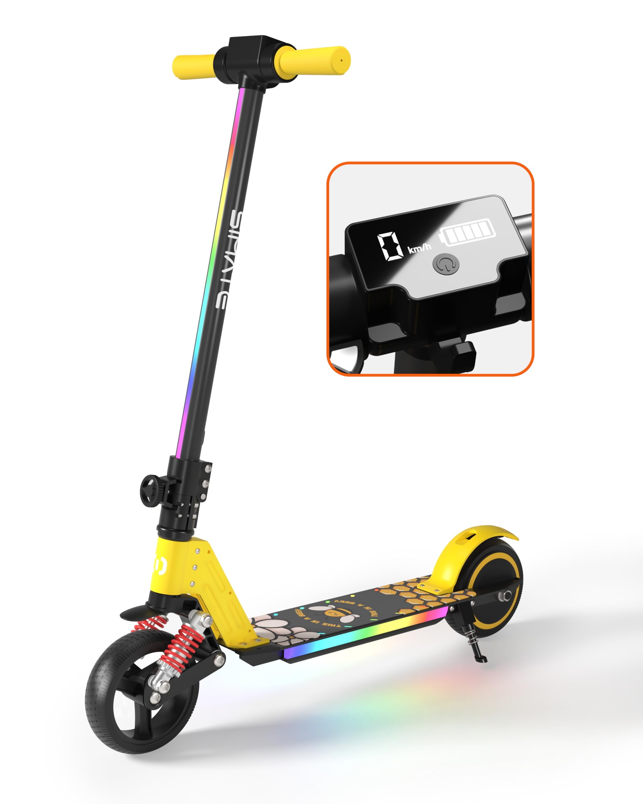Electric Scooter for Kids, Pro E-Scooters with White Front Light and ...