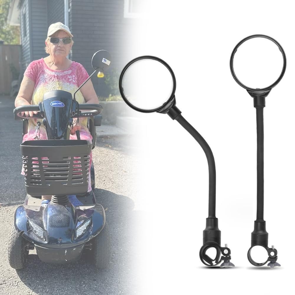 Electric Scooter Rear View Mirrors - 360° Rotating Wide-angle Rearview ...