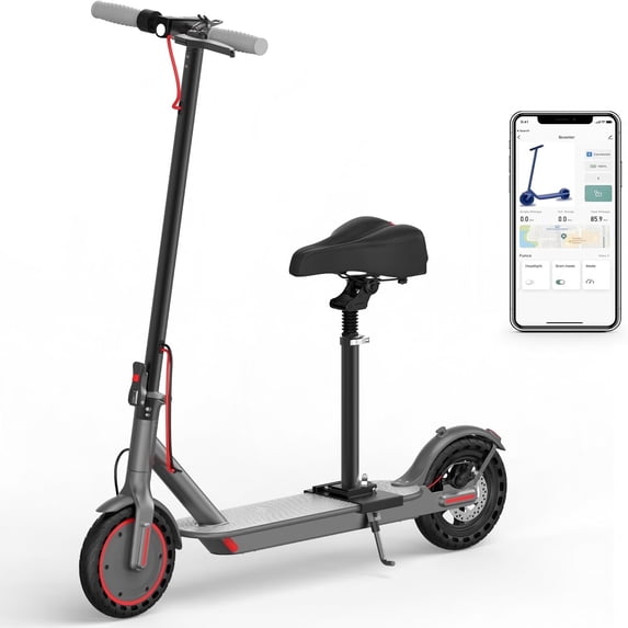 Electric Scooter with Seat, 19MPH & 21-Mile Range, 350W Motor, 8.5 ...