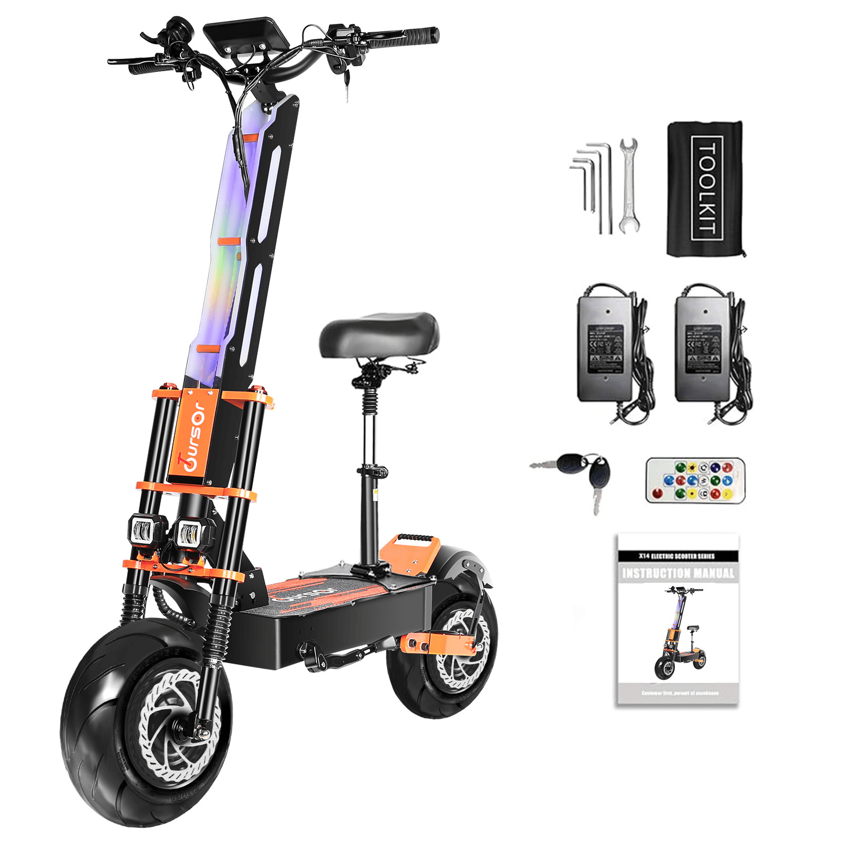 Electric Scooter with Seat for Adult, Powerful 10000W Double Motor ...