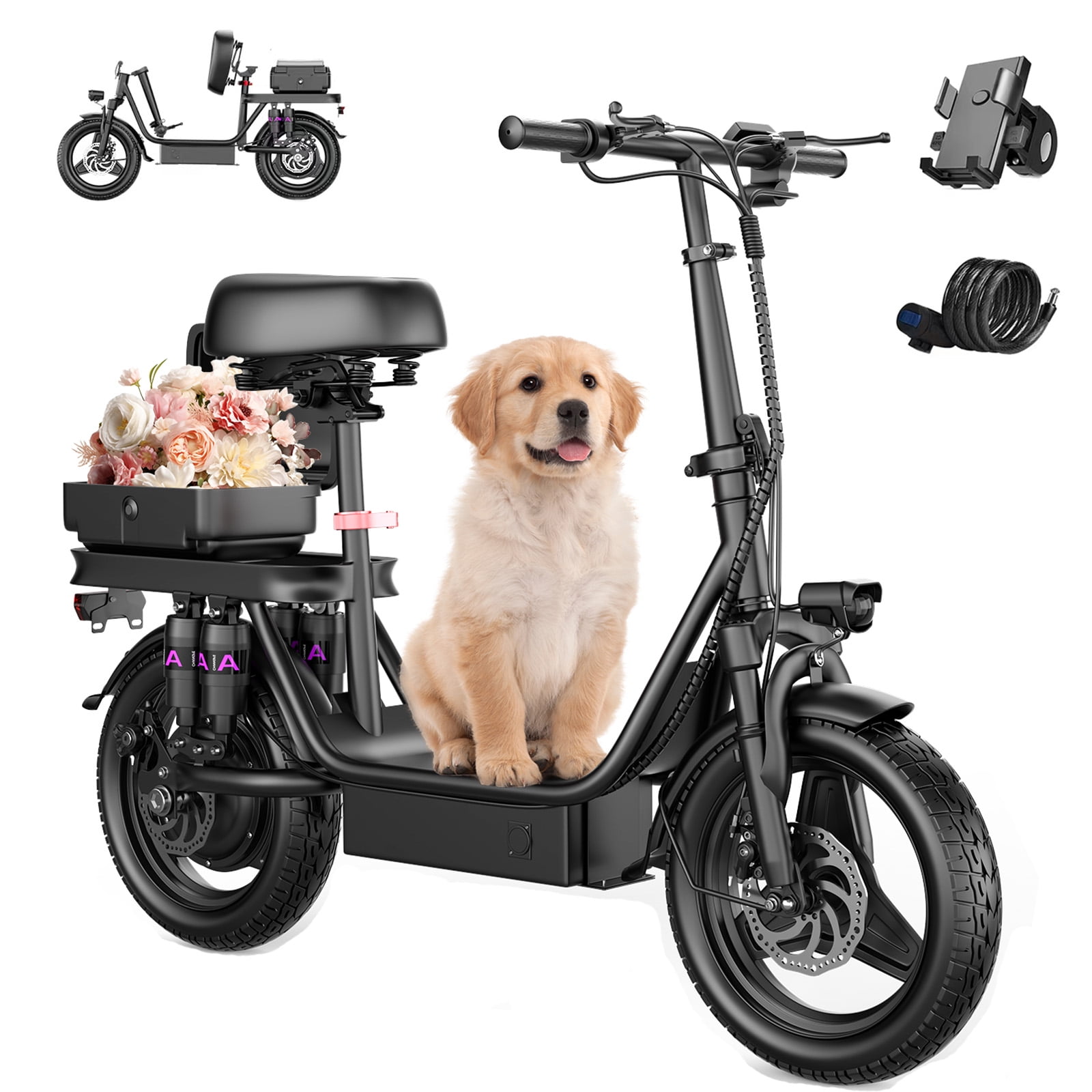 Electric Scooter with Seat for Adults, 700W Peak Motor, 30Mile Range ...