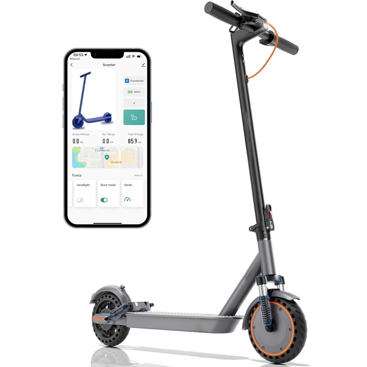 Electric Scooter for Adults, Folding E-Scooter with Dual Suspension, 8. ...