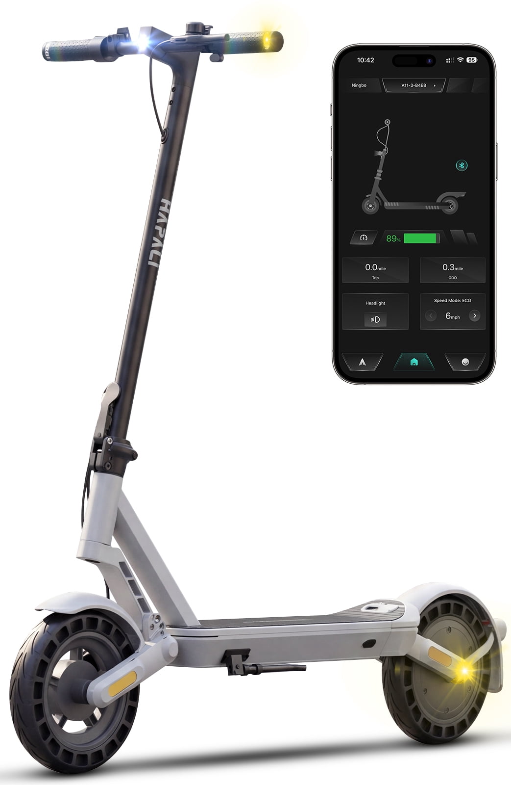 Electric Scooter for Adults with Smart App Control & Turn Signals, 600W ...