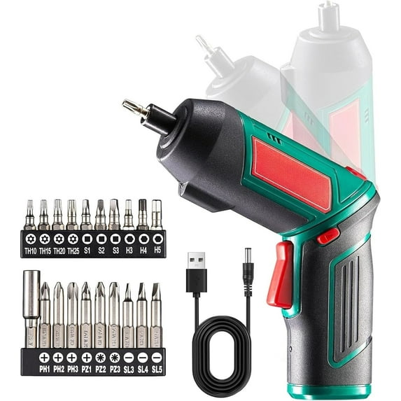 Electric Screwdriver, 6N.m and 2000mAh 3.6V Cordless Screwdriver with ...