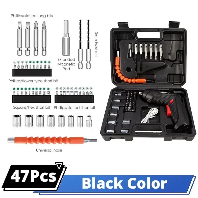 Electric Screwdriver Battery Rechargeable Cordless Screwdriver Powerful ...