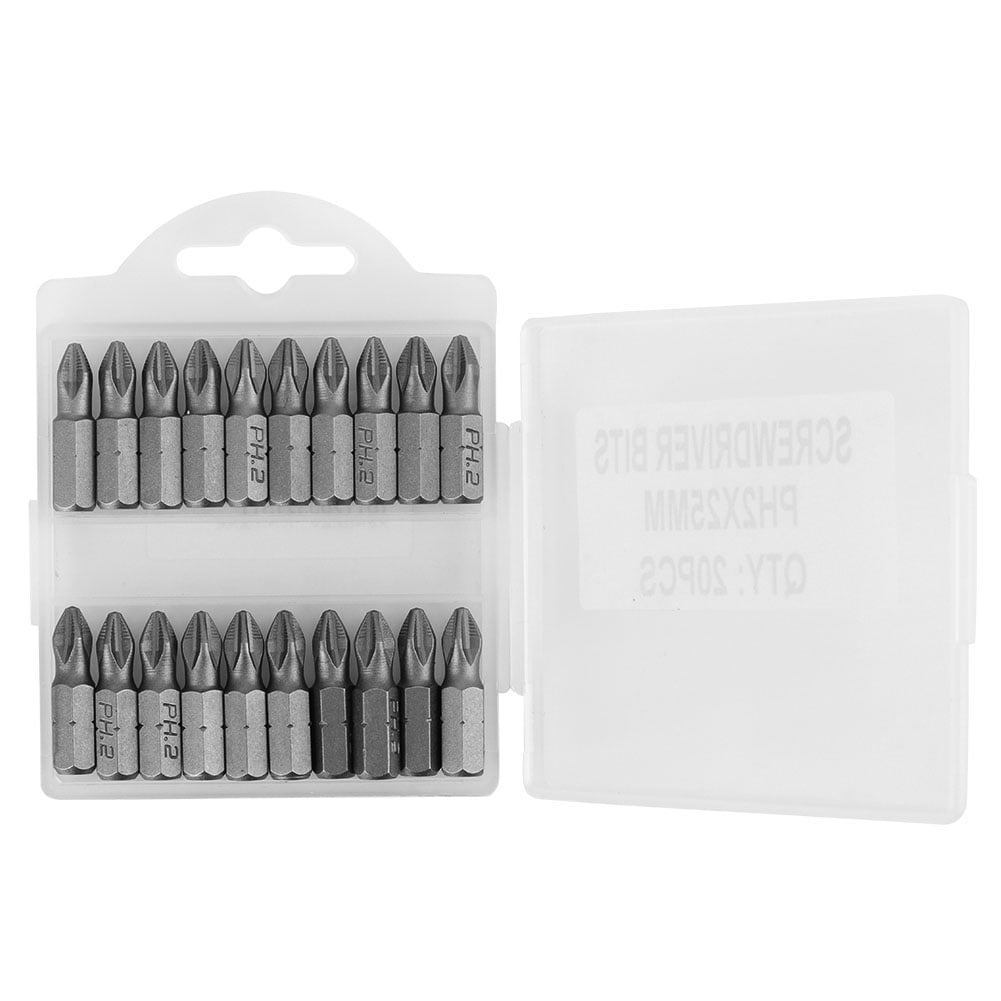 Electric Screwdriver Bit Set with 20 Anti Slip S2 Steel Cross Magnetic ...