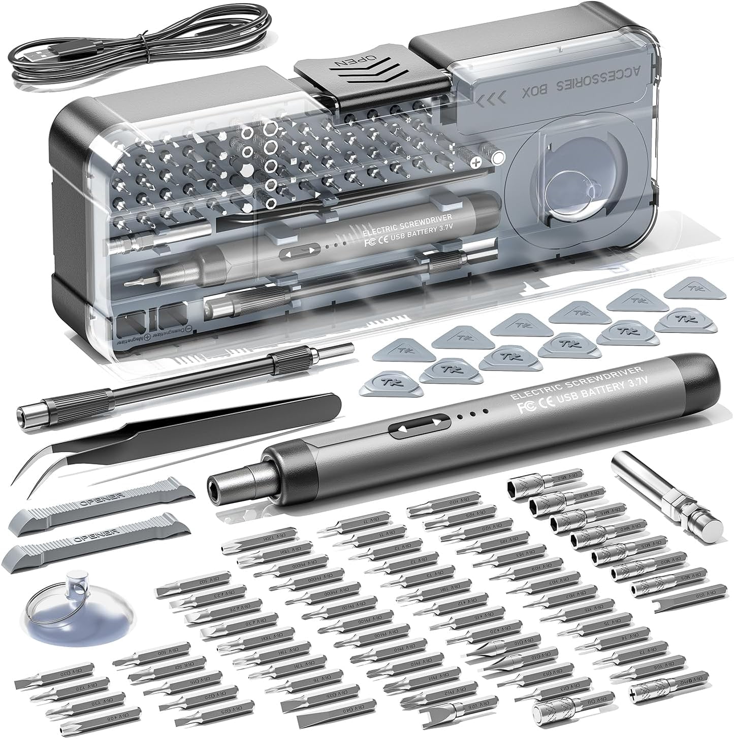 Electric Screwdriver, Precision Screwdriver Set, 88-in-1 Magnetic Bits ...