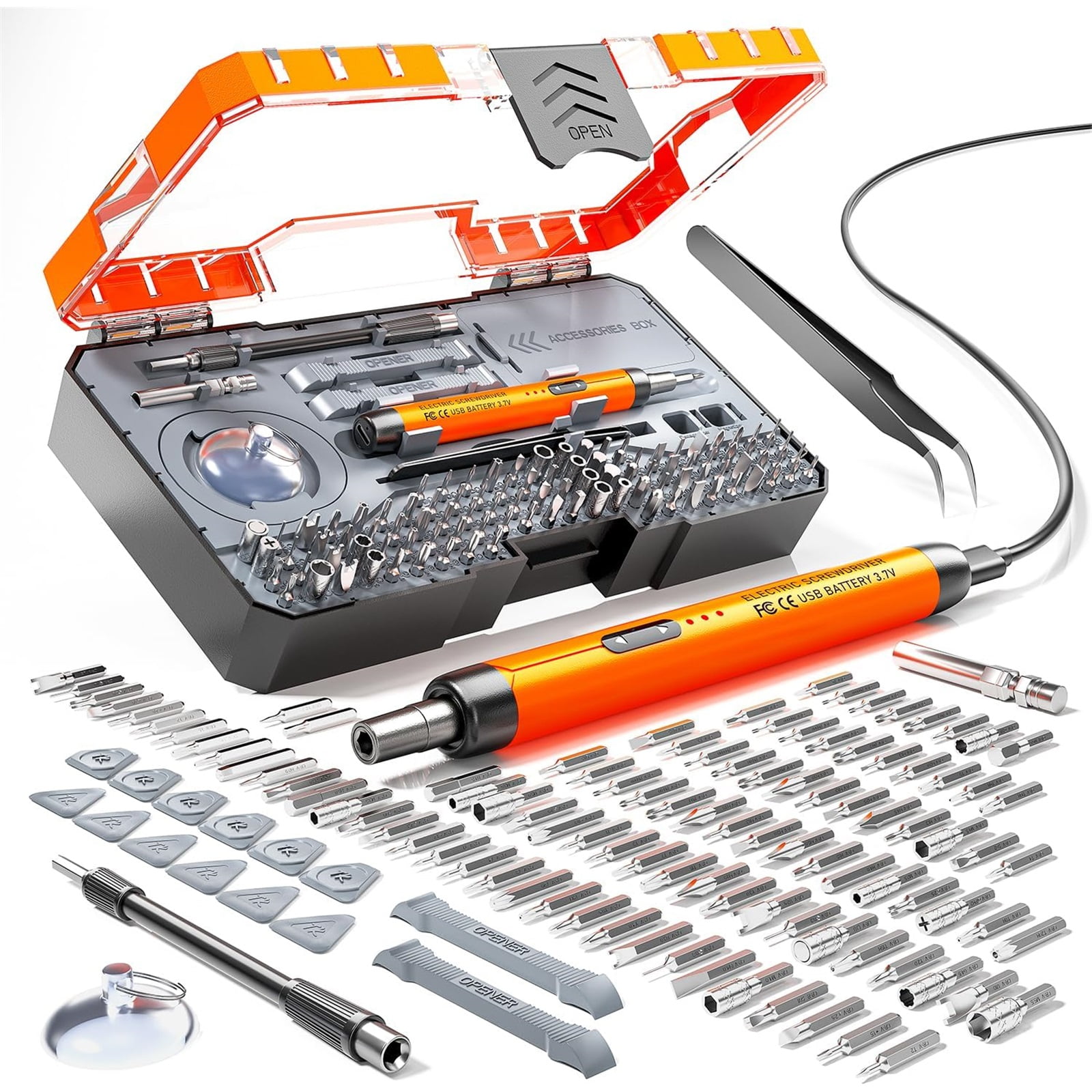 Electric Screwdriver, Precision Screwdriver Set, 88-in-1 Magnetic Bits ...