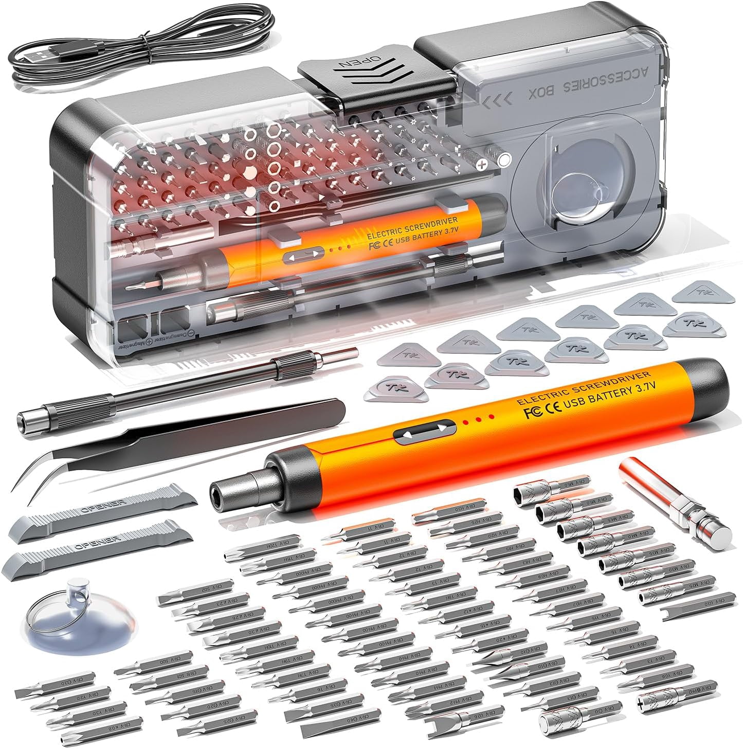 Electric Screwdriver, Precision Screwdriver Set, 88-in-1 Magnetic Bits ...