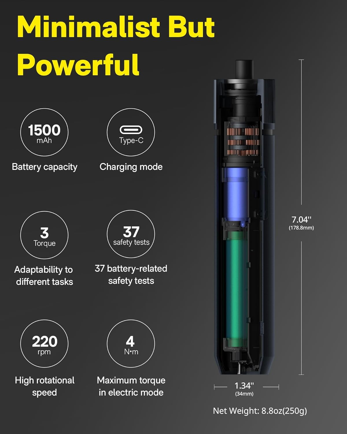 Electric Screwdriver Rechargeable, 3.6V Cordless Screwdriver Set USB-C ...
