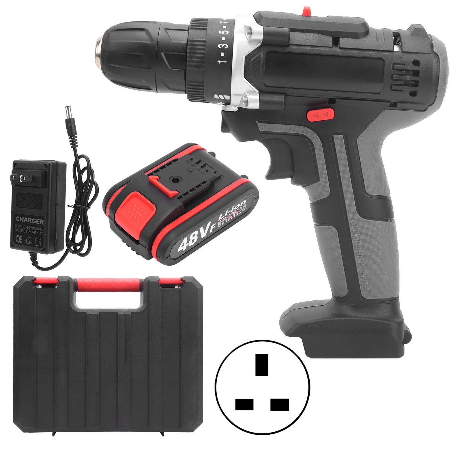 Electric Screwdriver Set 2‑Speed Multifunctional Home Drilling Machine ...