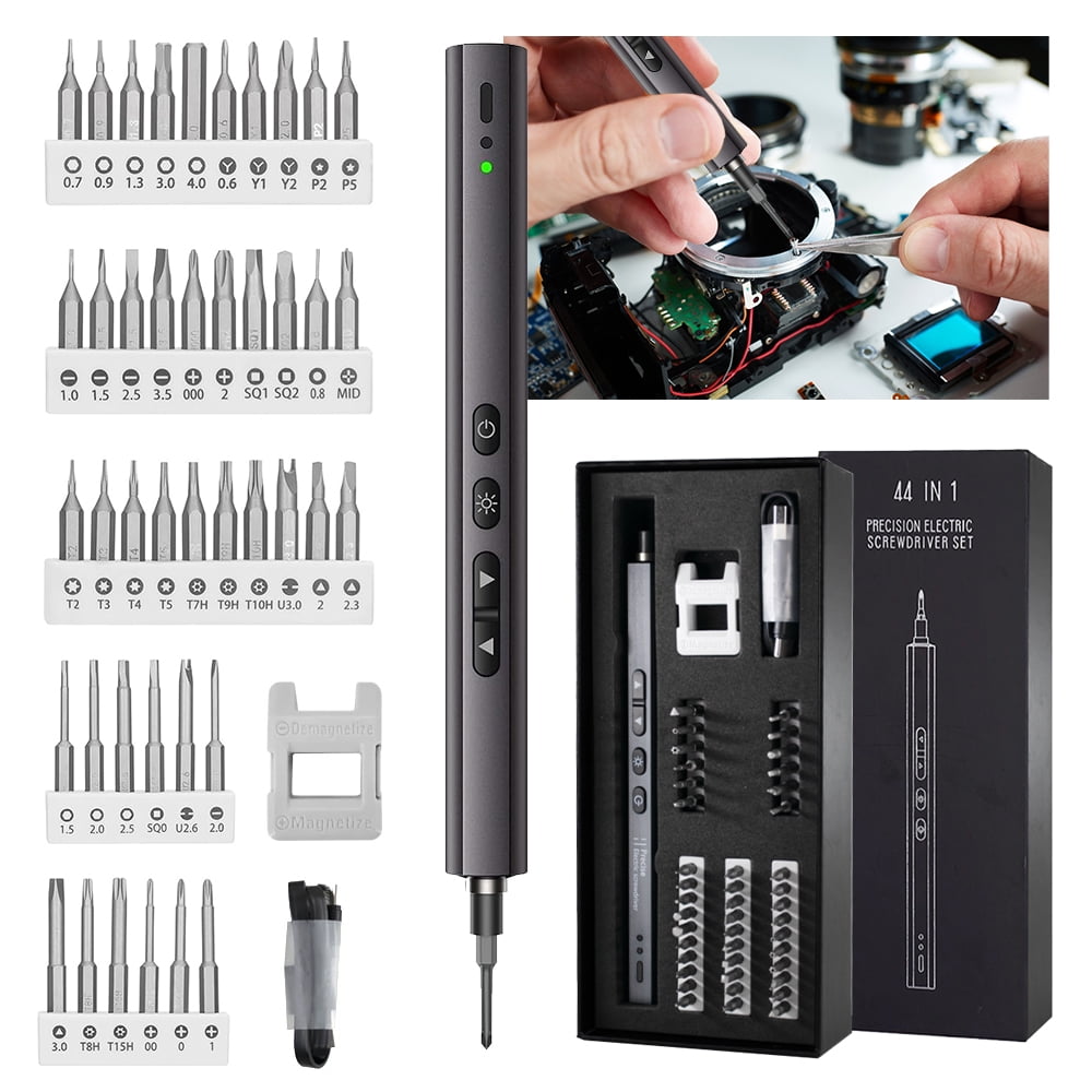 Electric Screwdriver Set, 44 in 1 Mini Cordless Precision Screwdriver ...