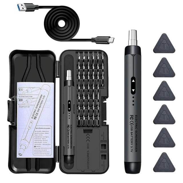 Electric Screwdriver Set Power Tool Kit Rechargeable Wireless Mini ...