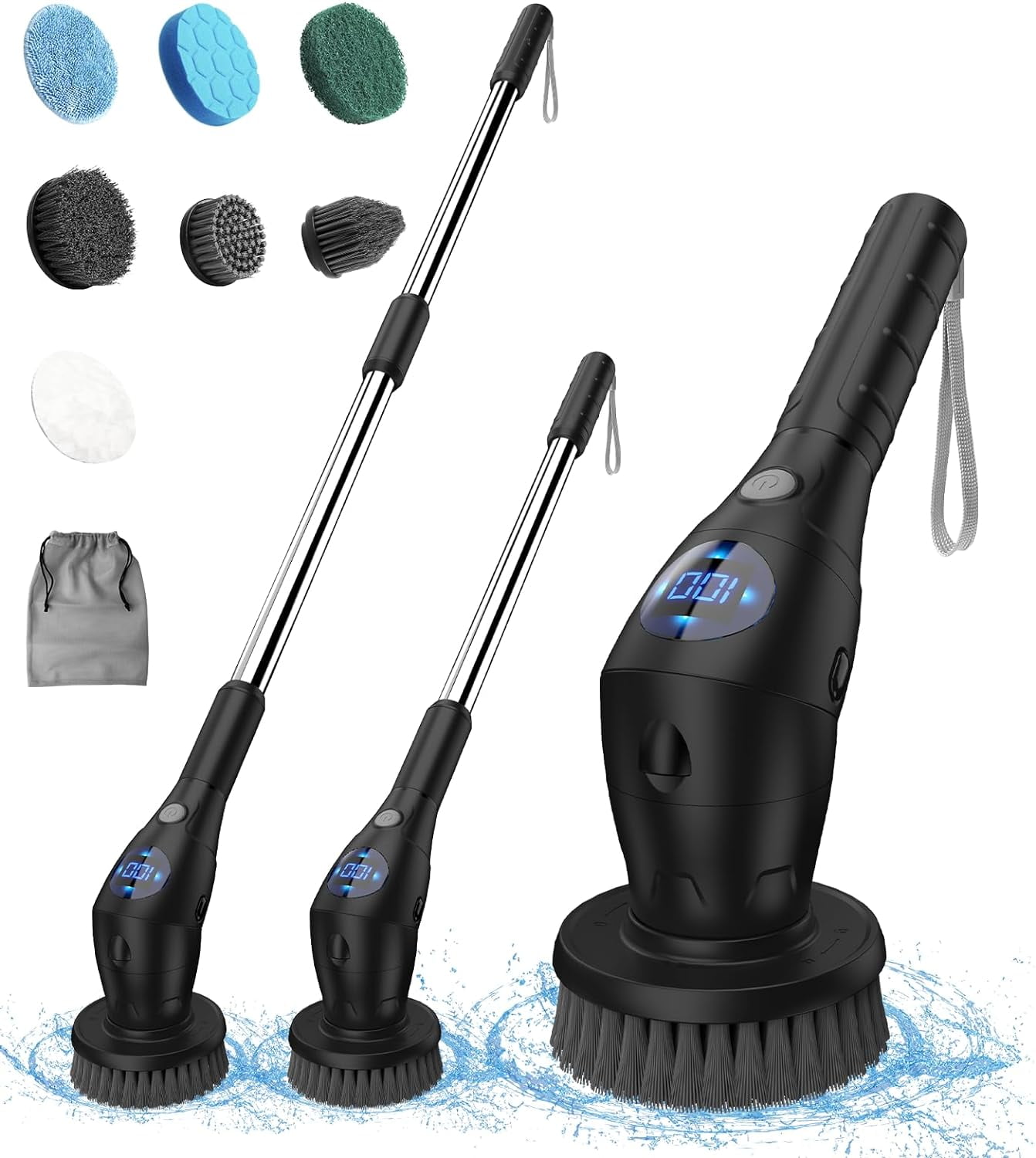 Electric Scrubber for Cleaning, Bathroom Scrubber 10 in 1 with Led ...