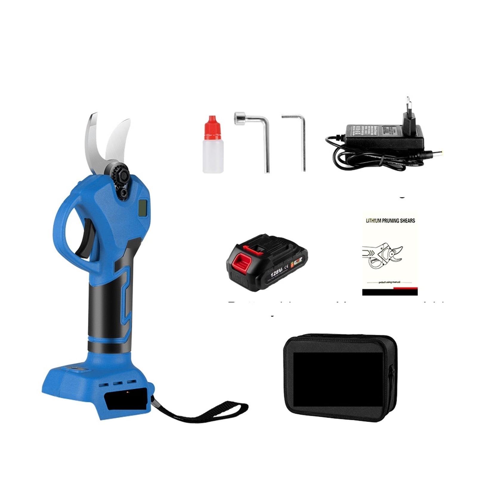 Electric Secateurs, 1280W 30mm Brushless Electric Pruner Shear Cordless ...
