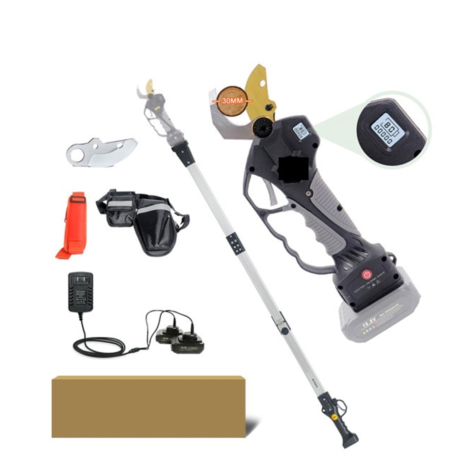 Electric Secateurs, 25mm Cordless Electric Pruner 16.8V Lithium-ion ...