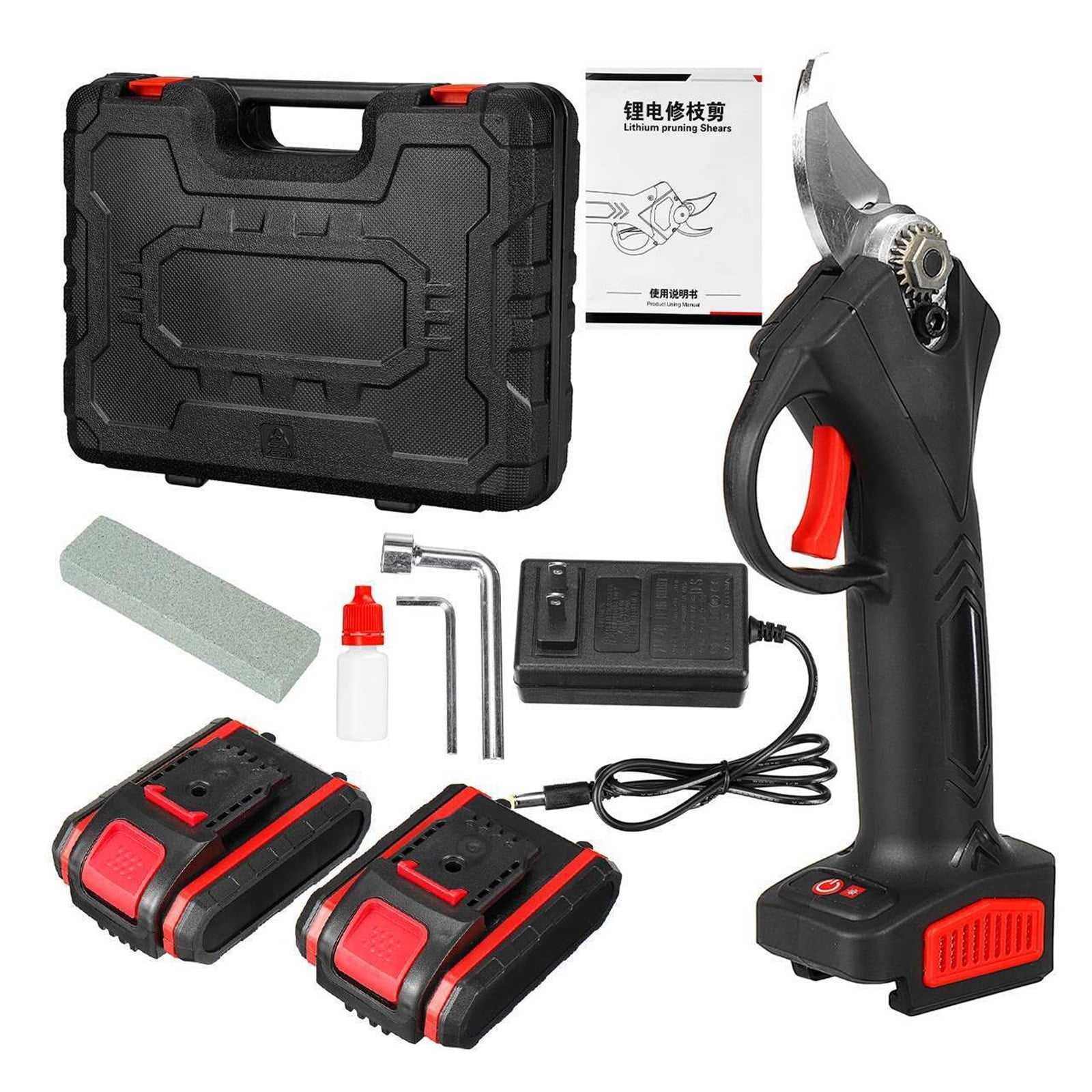 Electric Secateurs, 49MM Electric Cordless Pruner With 2PC 20000mAh ...