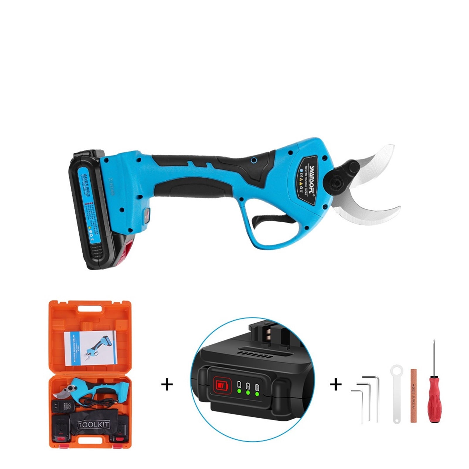 Electric Secateurs, Cordless Lithium-ion Progressive Pruning Shear ...