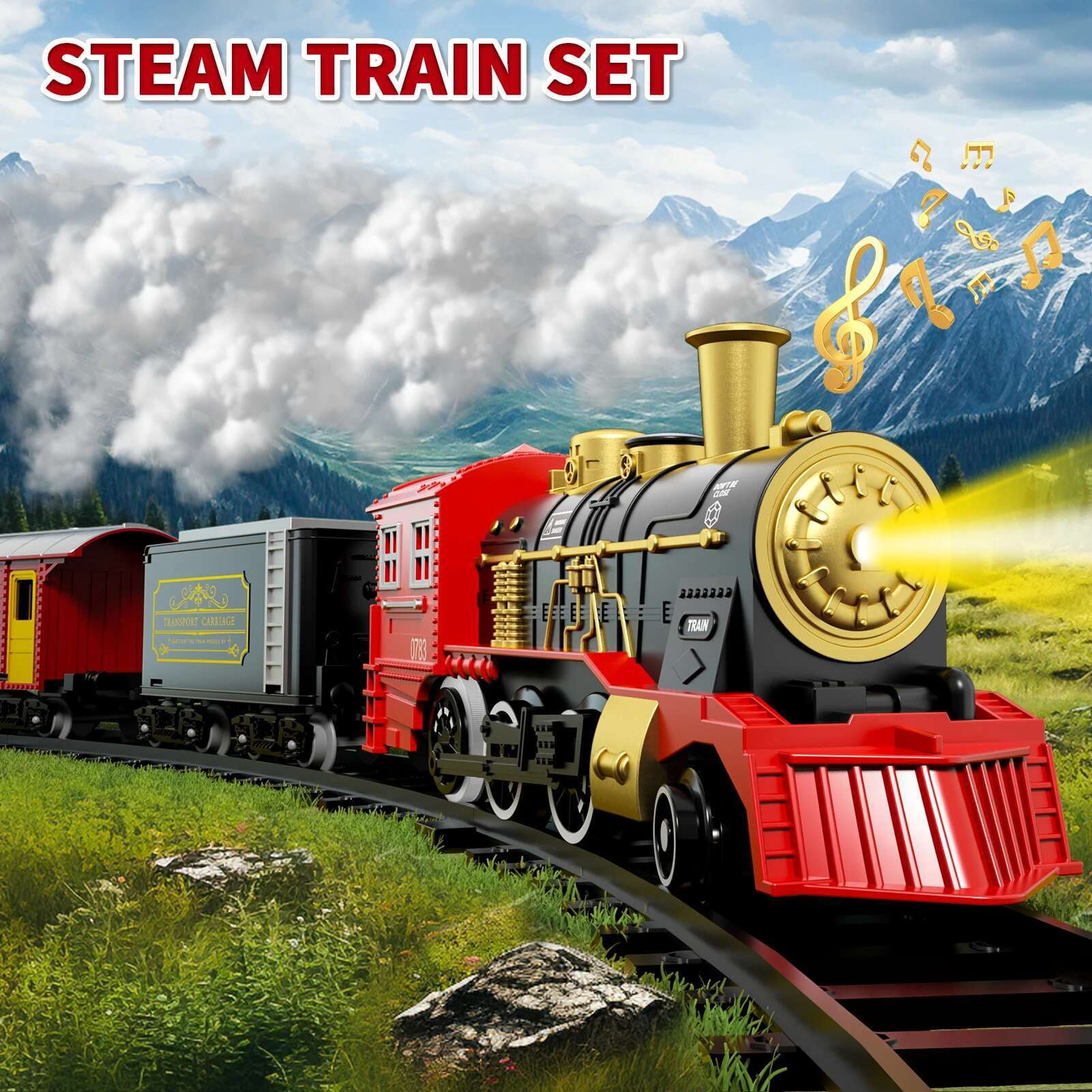 Electric Set for Kids Boys and Girls, Classic Christmas Train Toys ...