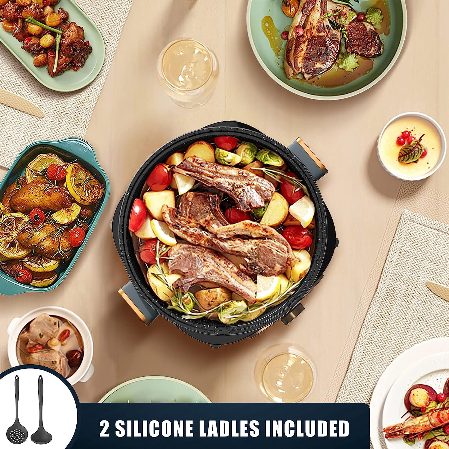 Electric Shabu Shabu Hot Pot with Removable Pot, 4L Electric Non-Stick ...