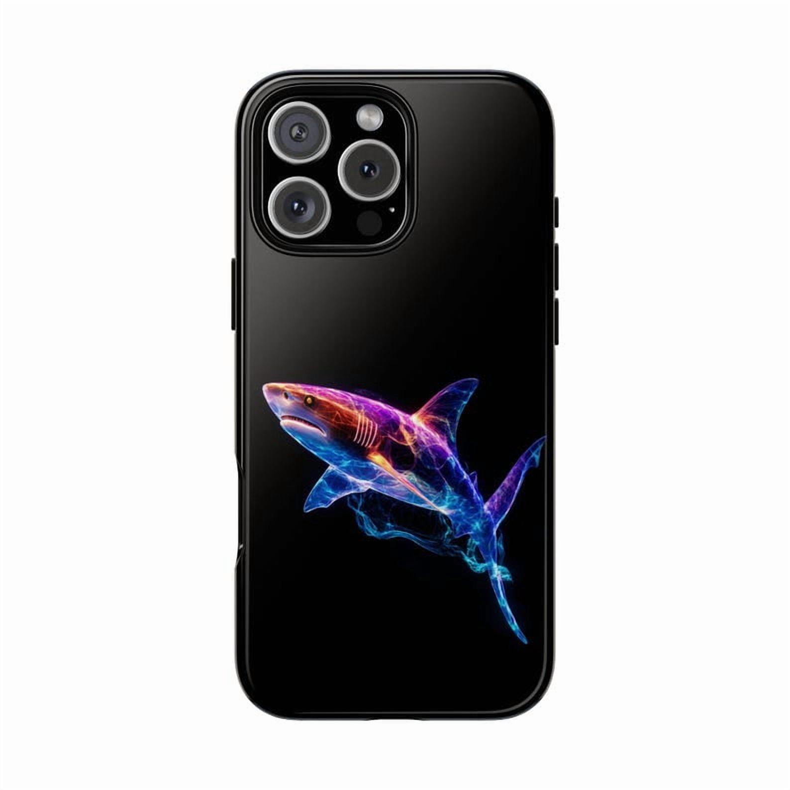 Electric Shark iPhone Case Neon Glow Futuristic Ocean Predator with ...