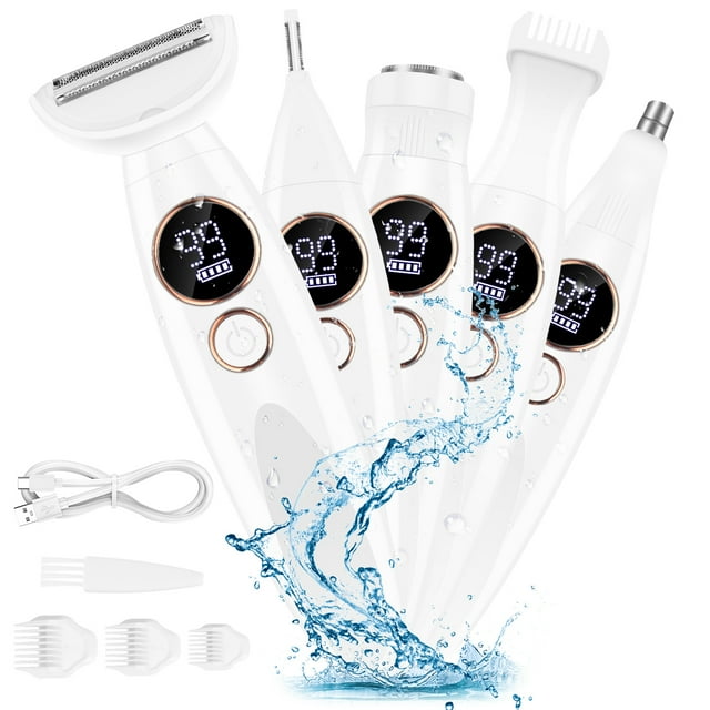 Electric Shaver for Women, 5 in 1 Cordless Women Electric Razor with ...