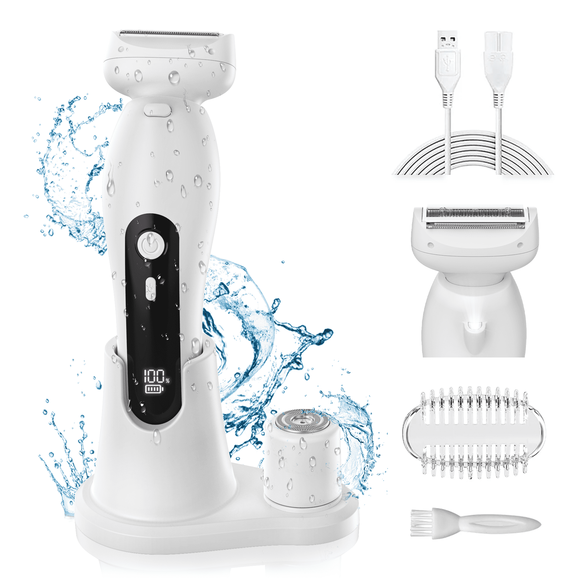 Cshidworld Electric Shaver for Women, Rechargeable Bikini Trimmer ...