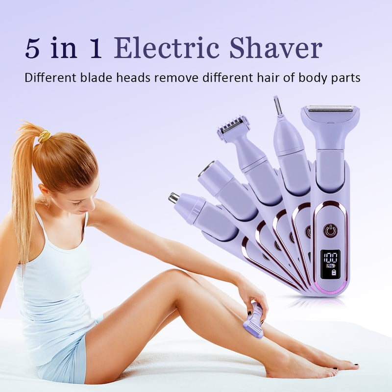 Electric Shaver, Womens Shaver with 5 Replaceable Blade Heads, Painless ...