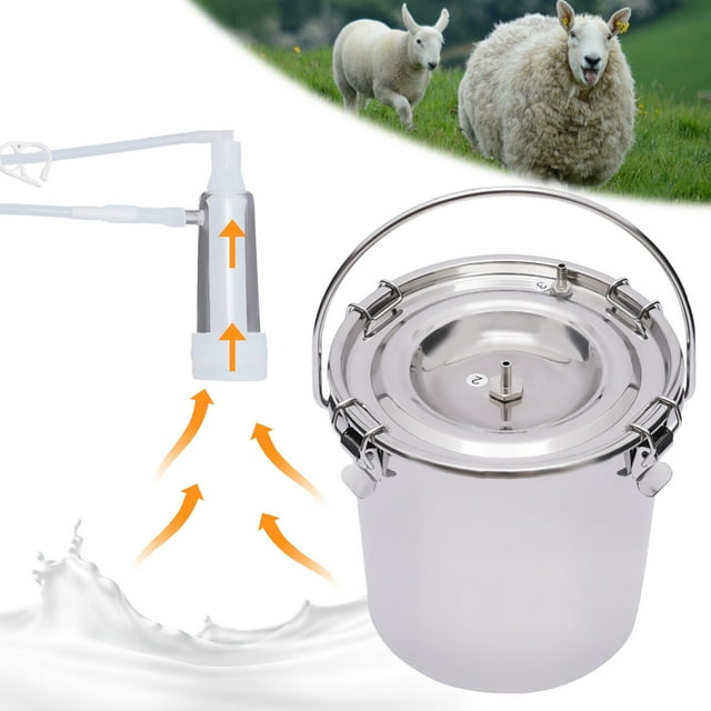 Electric Sheep Goat Milking Machine with Stainless Steel Bucket, 5L ...