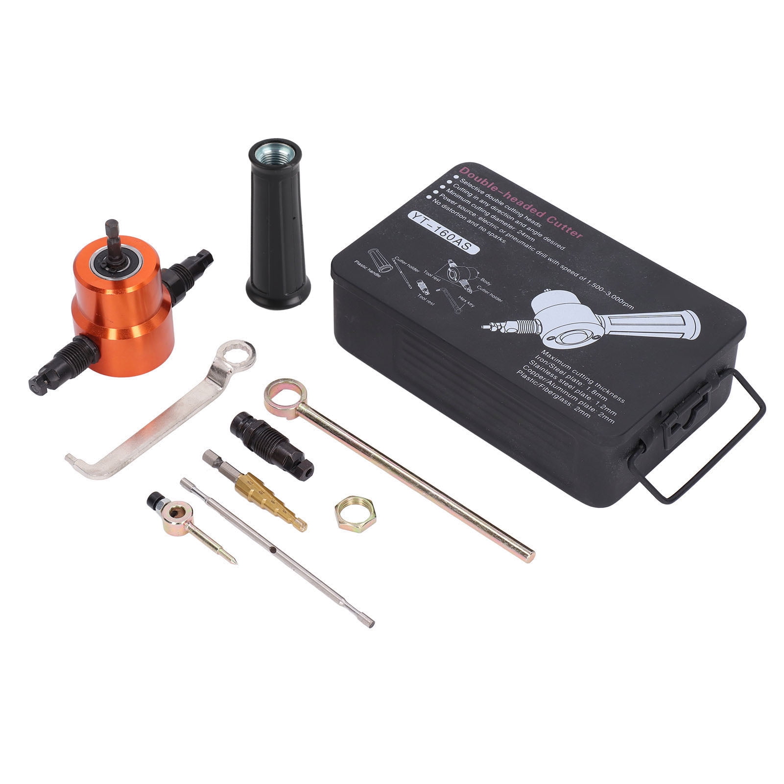 Electric Sheet Metal Cutter, 360° Double Head Nibbler Attachment, YT ...