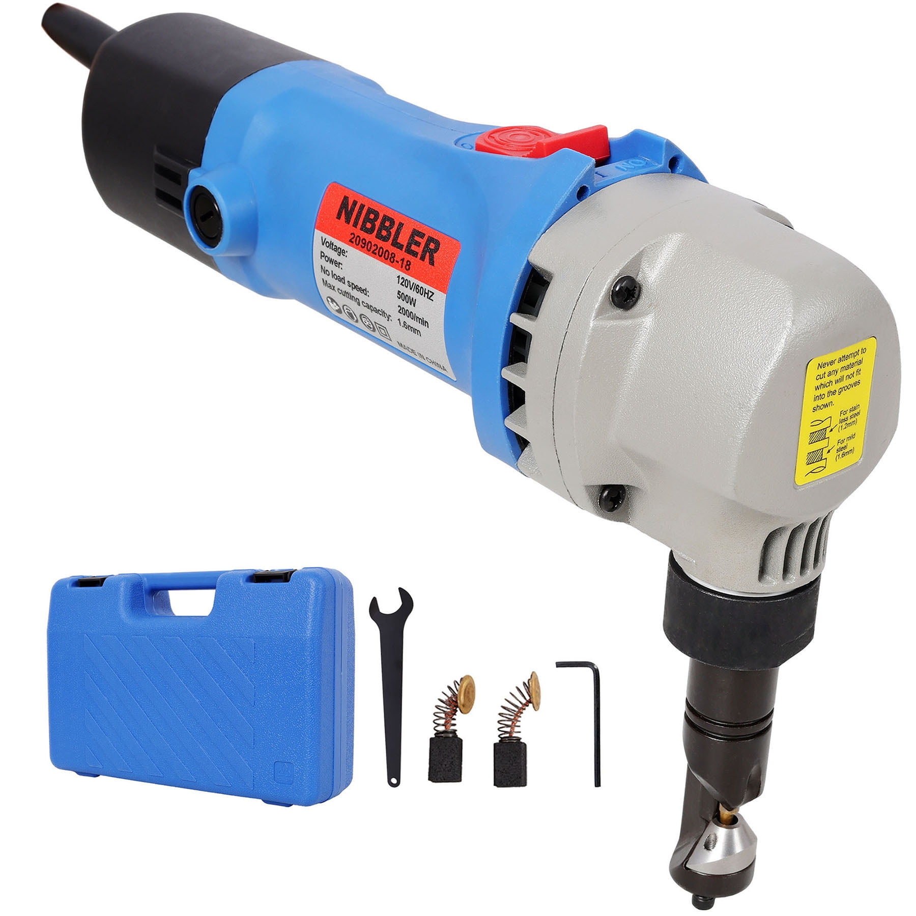 Electric Sheet Metal Nibbler in Blue with 360° Rotation, 500W Cutting ...