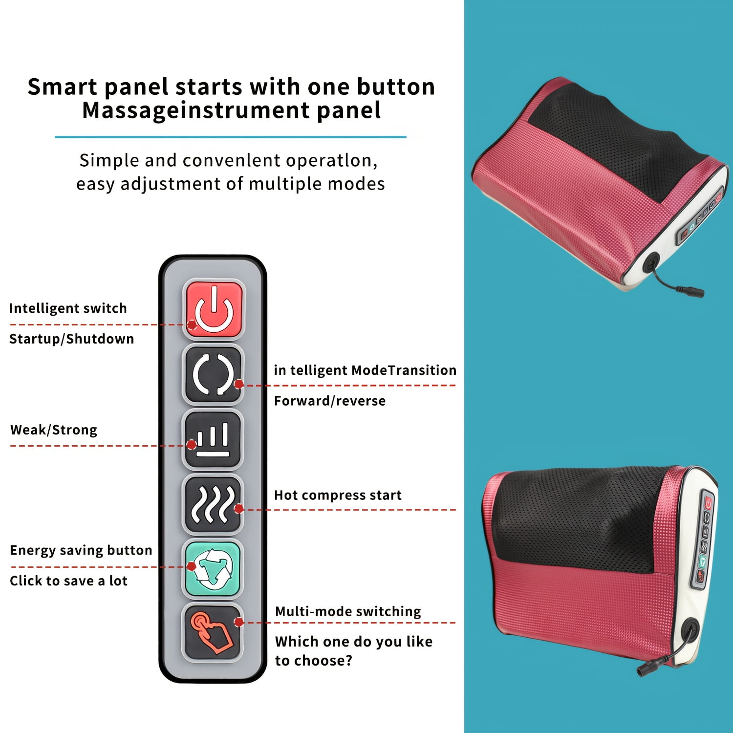 Electric Shiatsu Neck Heating Massager, Used For Shoulder, Back, Leg ...