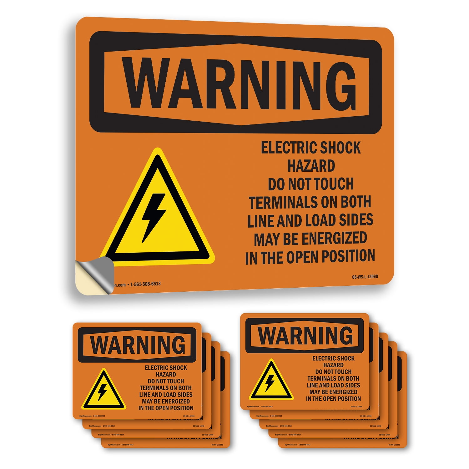 Electric Shock Hazard Do Not With Symbol OSHA WARNING Vinyl Decal Label ...