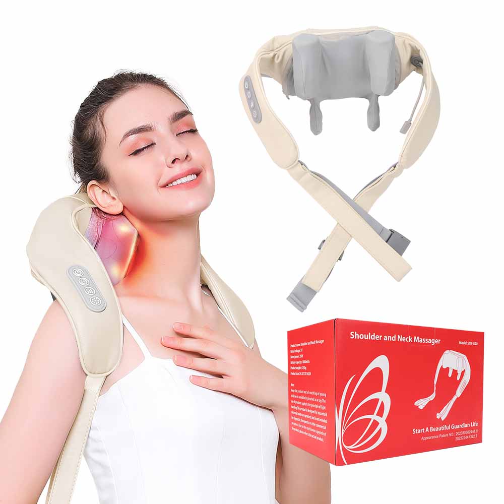 Electric Shoulder Kneading Neck Back Massager Shawl Wireless Trapezius ...