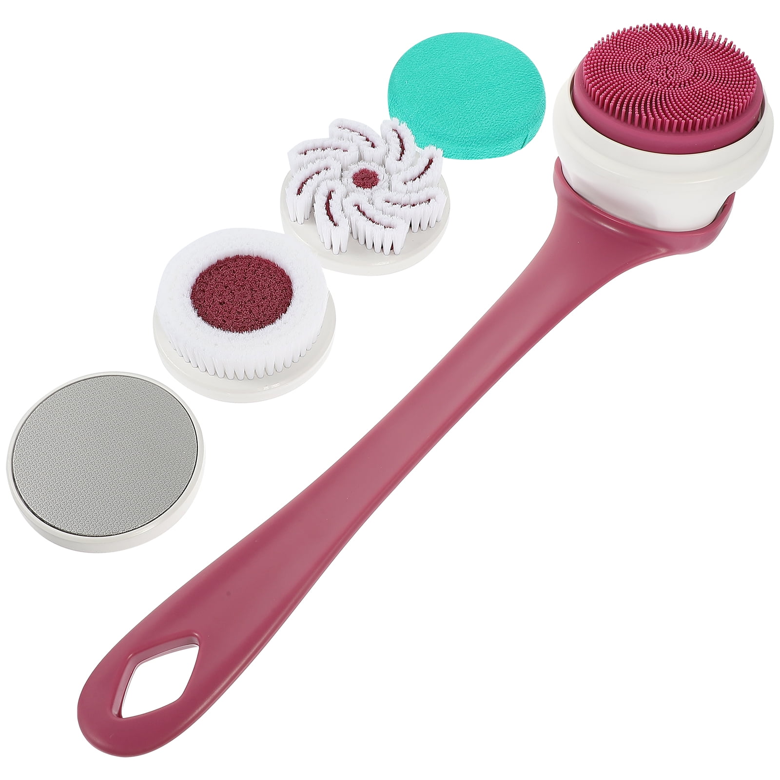 Electric Shower Brush Exfoliating Scrubber Long Handle Body Scalp for ...