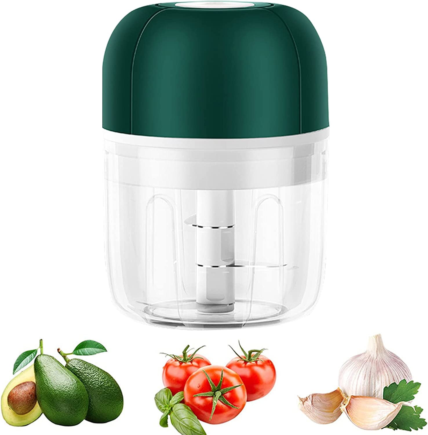 Electric Shredder Kitchen, 250ml 3-Blade Mini Garlic Shredder ...