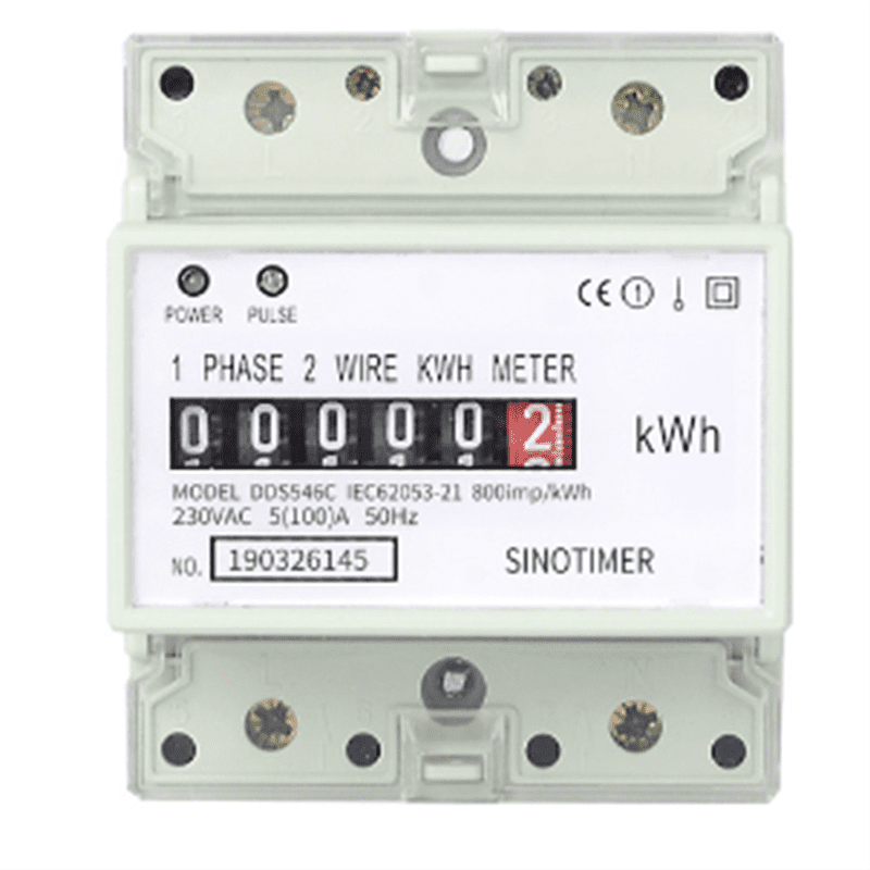Electric Single Phase Two Wire AC 220V 100A Energy Meter KWh Counter ...