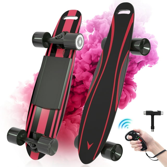 ZPL 300W Motorized Electric Skateboard, Longboard with Remote, 10MPH ...