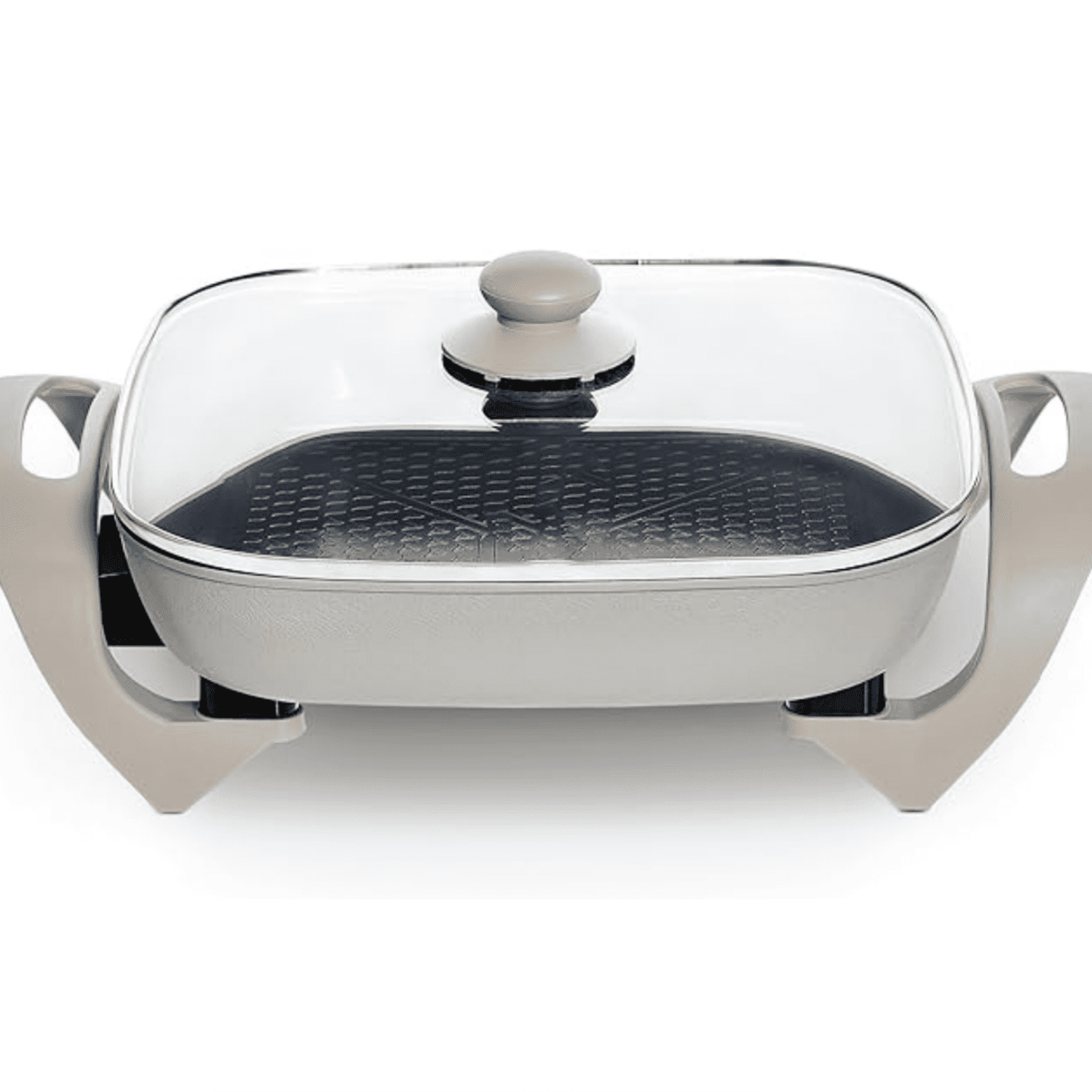 Electric Skillet - 12" x 12" Ceramic Nonstick Pan, 1400W, Tempered ...