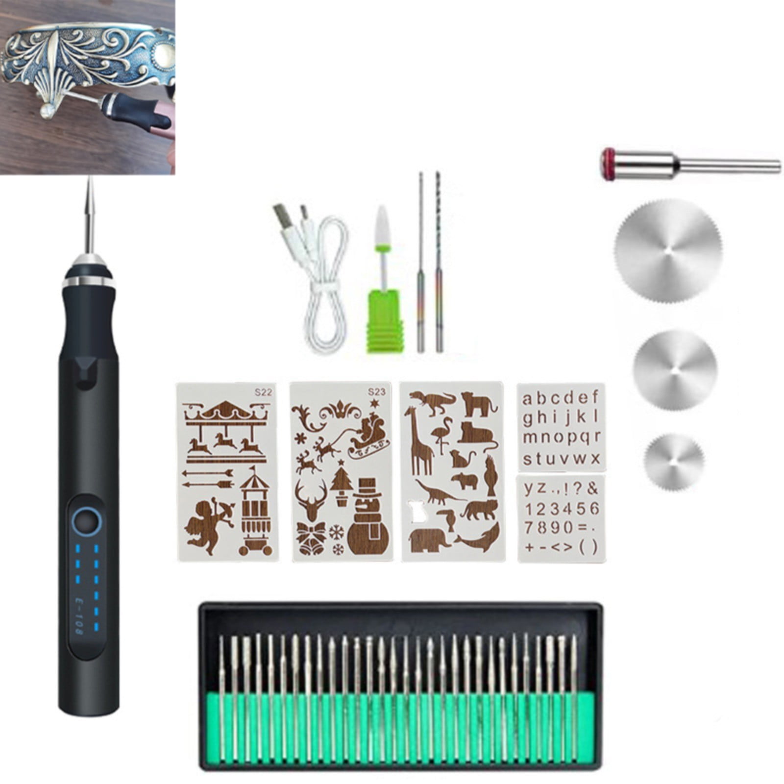 Electric Small Grinding Pen, Black|Engraving Pen Cordless Carving Pen ...