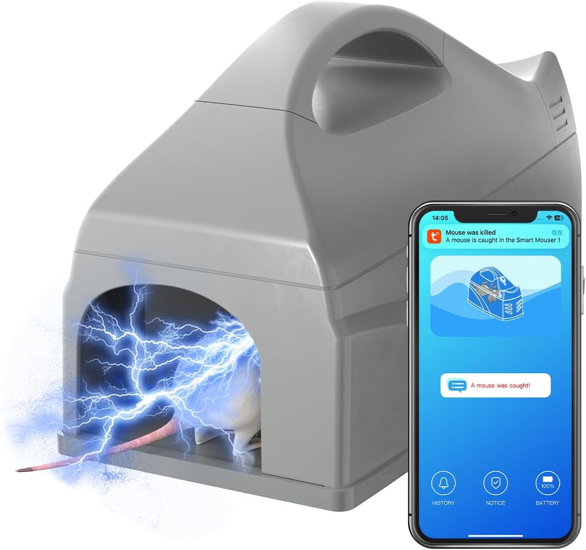 Electric Smart Mouse Traps Indoor for Home, GreenVation WiFi Humane Rat ...