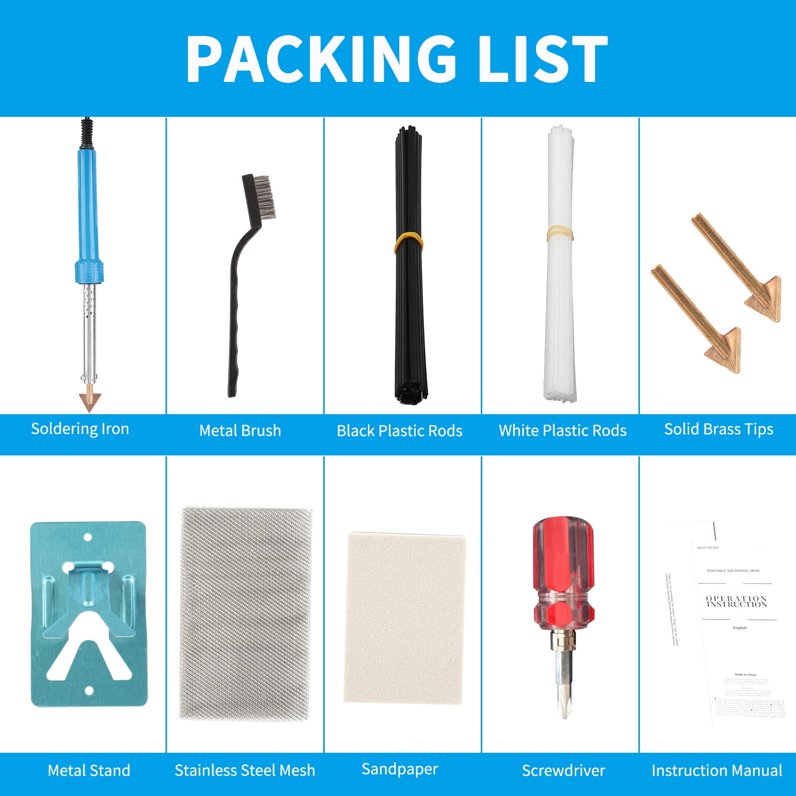 Electric Soldering Iron,1 Mesh Wire Kit With 40 Car Canoe Wire Brush ...
