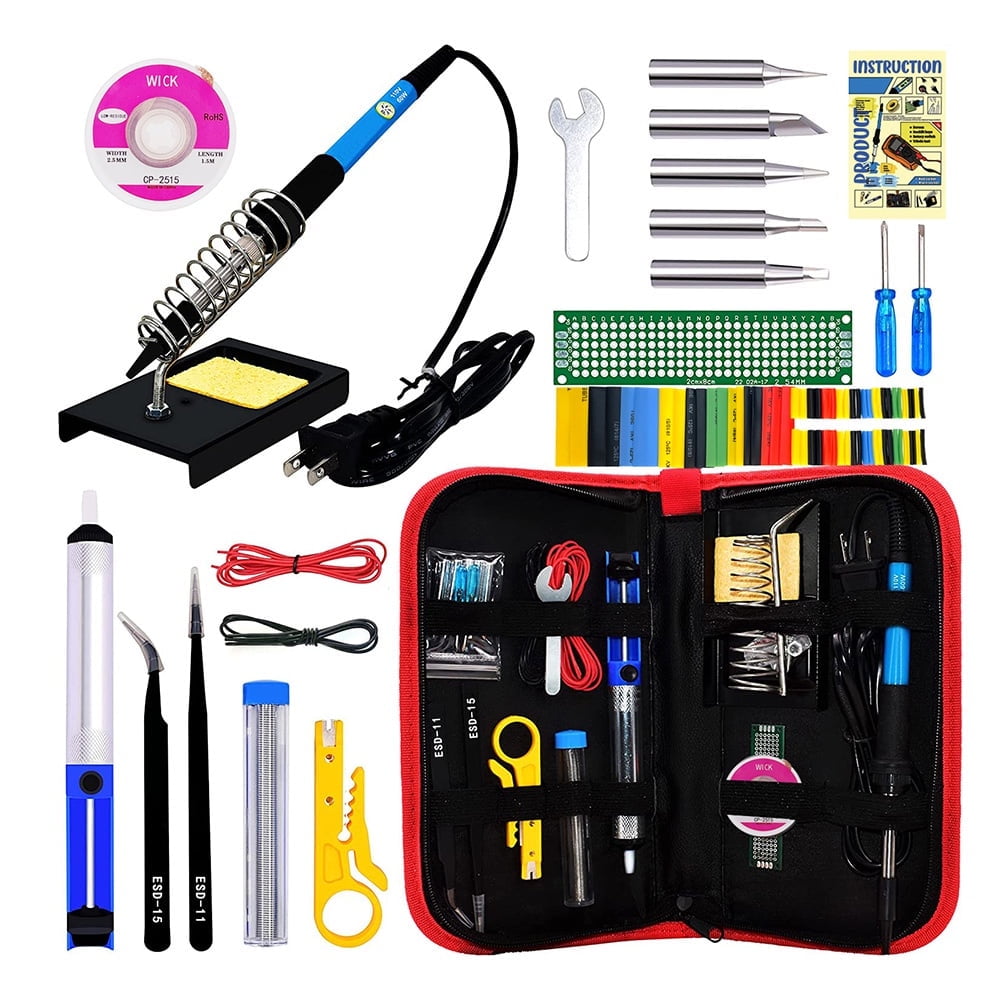 Electric Soldering Iron Kit,21-in-1 60W Adjustable Temperature Repair ...