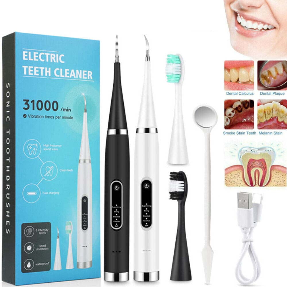 Electric Sonic Dental Scaler Tartar Plaque Calculus Remover Teeth ...