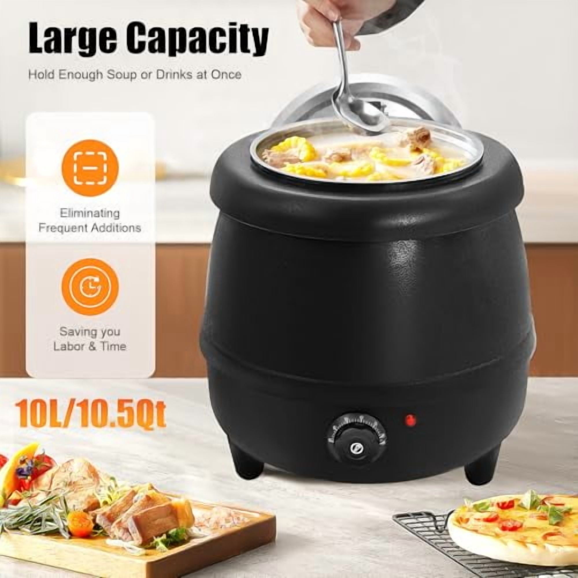 Electric Soup Kettle Warmer, 10L Countertop Food Warmer Pot Restaurant ...