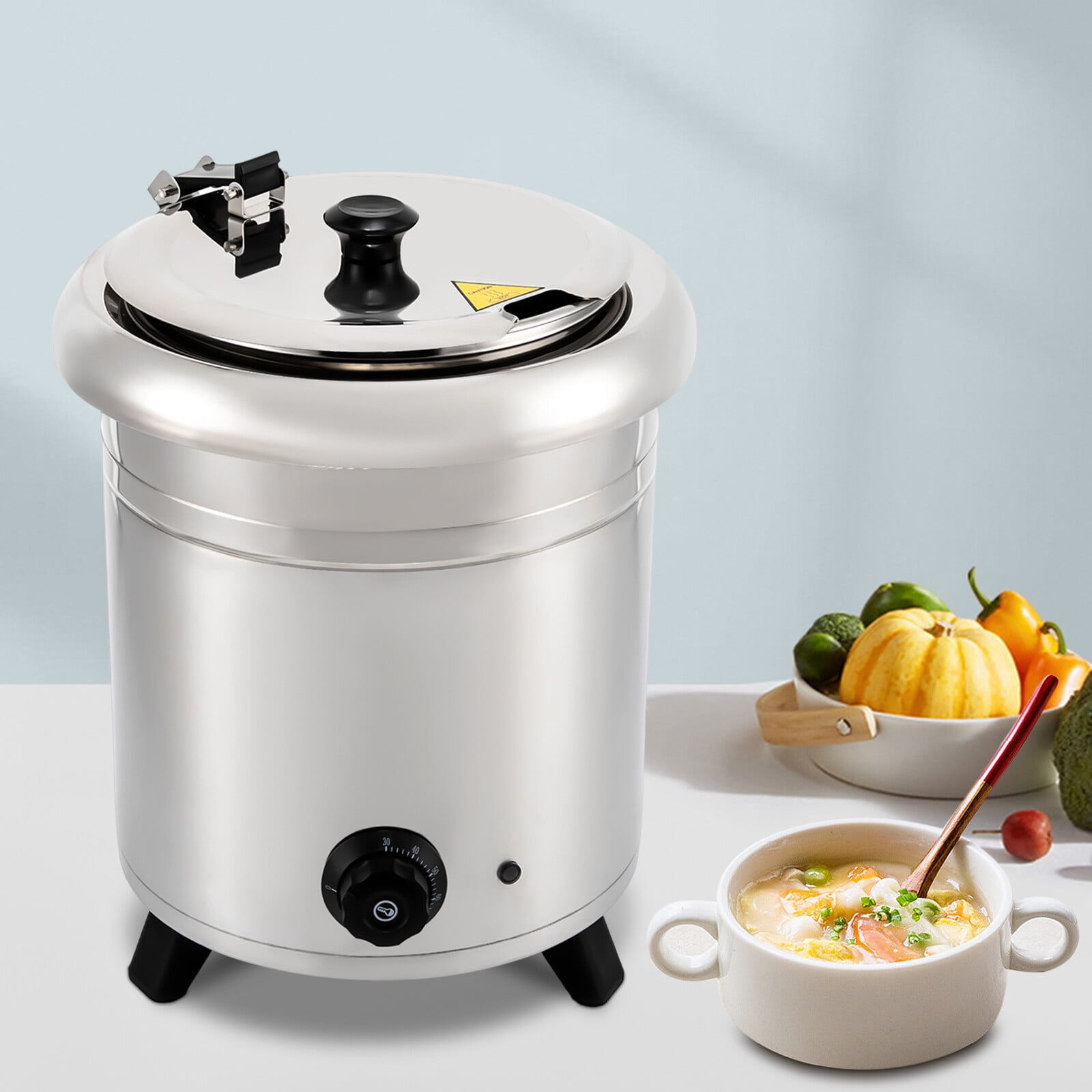 Electric Soup Warmer, 10L Stainless Steel Construction with 400W ...